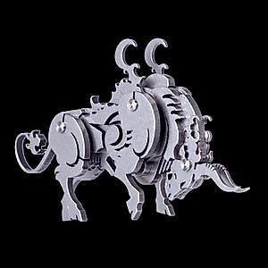 3D Metal Puzzle for Adults,DIY Assemble Cattle Metal Model Kit,Detachable Puzzle Brain Teaser Toy for Adults and Kids,Desk Art Home Decoration Office Desk Ornament,Cattle