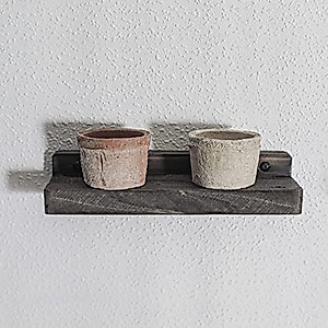 Freezing point Set of 2 Natural Wood 8Inch Small Wall Shelf Mini Floating Shelves for Wall Decor Plant Collectibles Mounted Kitchen Bathroom Bedroom Corner Decorative Storage Tiny Stand Black Grey