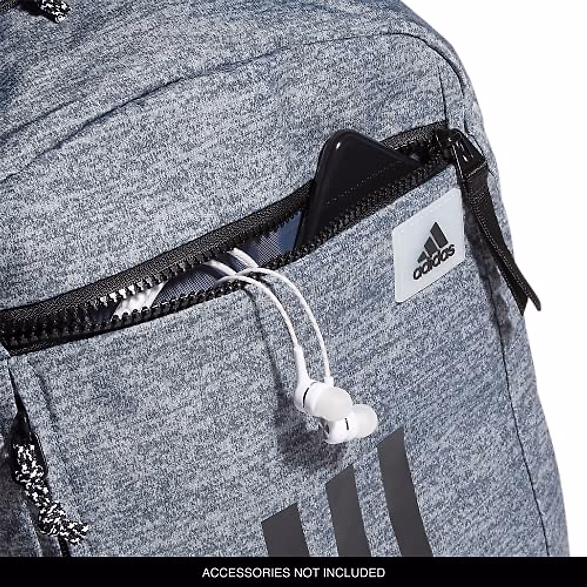 adidas League Three Stripe 2 Backpack, Jersey Onix Grey/Black, One Size