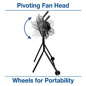 Air King 9219 18-Inch Industrial Grade High Velocity Roll-About Stand with Fan,Black