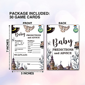 Magic School Baby Shower Party Game Baby Predictions and Advice Cards(30-Pack), Baby Gender Reveal Party Game Decoration Supplies(5"x7") - game-E01
