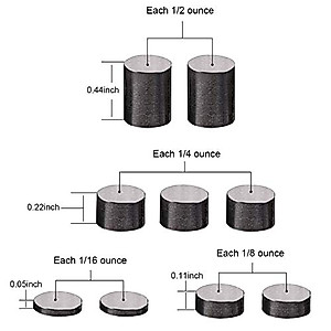 BBTO 2.125 oz. Tungsten Weights 3/8 Inch Incremental Cylinders Car Incremental Weights Compatible with Pinewood Car Derby Weights, 9 Pieces