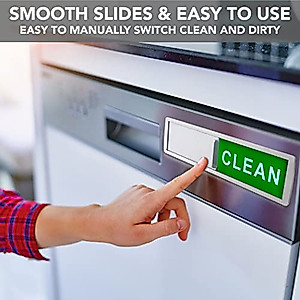 Dishwasher Magnet, Clean Dirty Sign Indicator for Dishwasher Non-Scratch Easy to Read and Strong Slide for Changing Signs, Sleek and Convenient Design, Heavy Duty Magnet with Optional Stickers