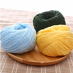 2 Balls Knitting and Crochet Yarn Soft Touch & Comfortable for Baby Cotton Yarn for Knitting DIY Scarf Sweater Little Doll Thread Yarn 17-Blue