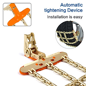 AutoChoice Emergency Snow Chains, Tire Chains with Thickened Manganese Steel for Car Truck SUV in Ice, Sand and Mud(6 Packs, Tire Width 235-285mm)