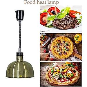 LINKANRUO Commercial Food Heat Lamp Warmer, 250w Buffet Catering Heating Light, Restaurant Chandelier Equipment for Keep The Food Fresh and Delicious, Adjustable Length 60-180cm, Ideal for Steak Pizza