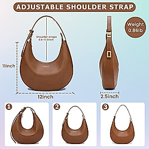 Keyli Shoulder Handbags for Women Waterproof Leather Small Clutch Purse Trendy Zipper Top Handle Bags Mini Purses Cute Tote Messenger Bags with Adjustable Strap Camel