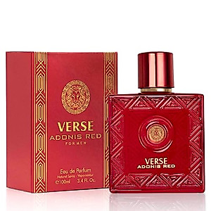NovoGlow Verse Adonis Red for Men - 100ml Eau De Parfum Spray for Men - Long Lasting Fruity Warm & Floral Fragrance Smell Fresh All Day Long Gift for Men for All Occasions