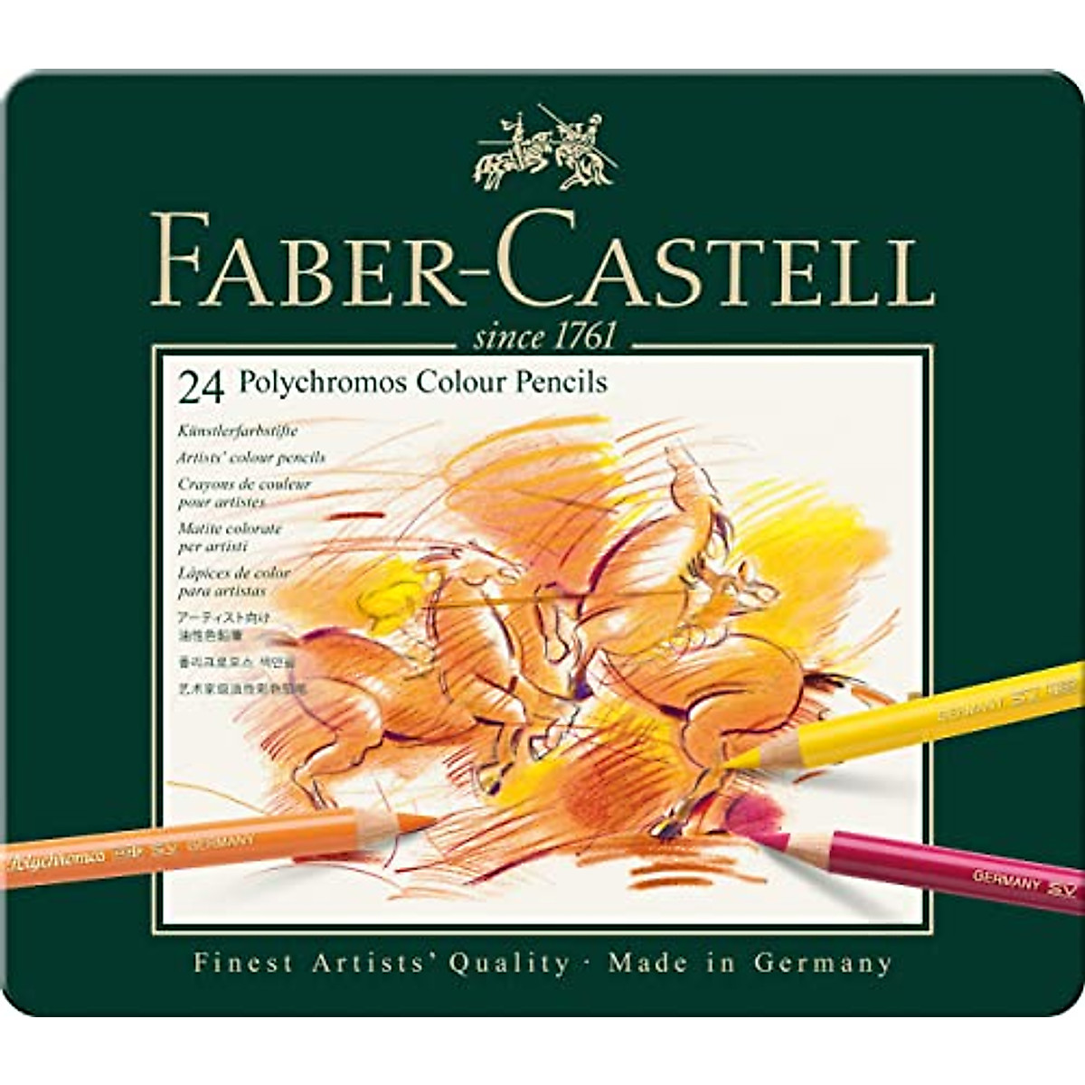 Faber-Castell 24 Piece Polychromous Colored Pencil Set in Metal Tin