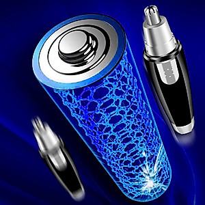 PARSMIC Nose Hair Trimmer for Men and Women Ear and Nose Hair Clipper Professional Painless Eyebrow and Facial Hair Trimmer Battery-Operated with Washable Head