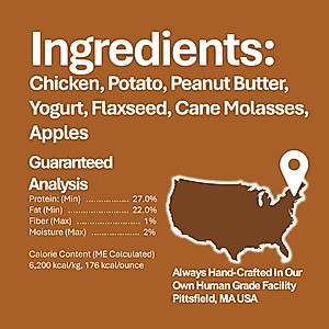 Whole Life Pet Living Treats for Dogs – Human Grade Dog Probiotics for Digestive & Gut Health, Gas, Diarrhea, Vomit & Constipation Relief, Dog Health Supplies - Peanut Butter, 12 Ounce (Pack of 1)