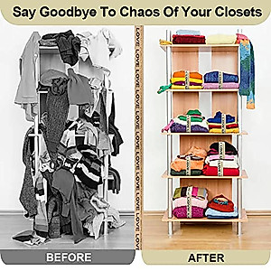 Upgraded Closet Organizer for Bed Sheets, Clothes Storage and Organization System for Linen Closet, Blanket Storage Band with Label, Wardrobe Space Saver for Bedding, Comforters, Sweater, Towel