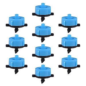 uxcell Pressure Compensating Dripper 4GPH 16L/H Emitter for Garden Lawn Drip Irrigation with Barbed Hose Connector Plastic Black Blue 15pcs