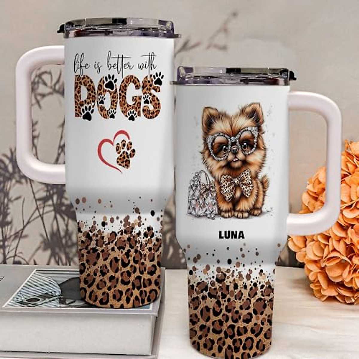 Personalized Dog Tumber with Chow Chow Dog’s Name – Custom Cup for Dog Moms, Ideal Gift for Mother's Day, Gifts For Pet Lovers 5Ckiwg