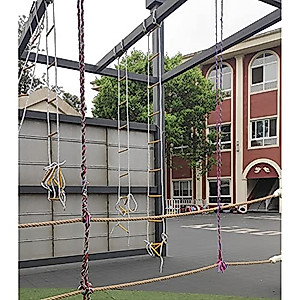 LQX Rope Ladder Emergency Escape Safety Ladder with Hooks Flame Resistant Soft Fast to Deploy, for Home Outdoor Climbing Office Buildings Playground/3M