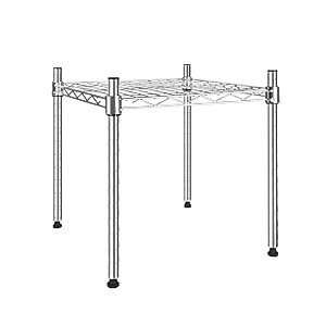 HealSmart Heavy Duty Shelving Unit, Wire Metal Stackable Storage, 1-Tier Shelf, Chrome, 15" W x 13.8" D x 15" H