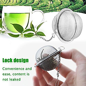Tea Steeper, 2Pcs Mesh Tea Infuser Premium Tea Filter Tea Interval Diffuser with Extended Chain Hook for Brew Loose Leaf Tea and Spices & Seasonings