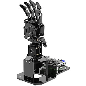 HIWONDER uHandPi Raspberry Pi Robotic Hand AI Vision Bionic Mechanical Hand with Python Programming Powered by Raspberry Pi 4B 4GB (Left Hand)