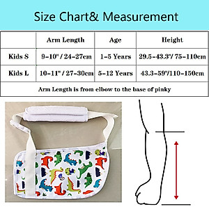 Dinosaur Kids Arm Sling for Boys Toddler Shoulder Sling for Shoulder Injury Padiatric Elbow Sling for Broken Arm Wrist Sling for Dislocated Shoulder (Kids S)