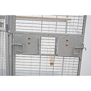 Flyline Corner Bird Cage for Cockatiel Parakeet Black and White (White Vein)