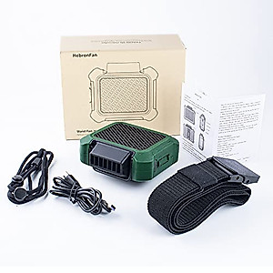 AquaGreen Portable Waist Fan, Mini Necklace Fan, 6000mAh Battery Operated Belt Fan, Can Use as Flashlight & Power Bank, Rechargeable Personal Wearable Fan for Outdoor Working Camping Trip