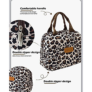 MoHern Leopard Lunch Bag for Women, Insulated Lunch Bag for Adult, Lunch Bag Women, Womens Lunch Bag for Work, Travel or Picnic (Leopard)