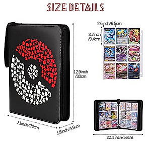 9-Pockets Card Binder Compatible with Pokemon, Othran Card Holder Binder 900 Pockets, Trading Card Binder with Removable Sleeves and Zipper for Kids Organized