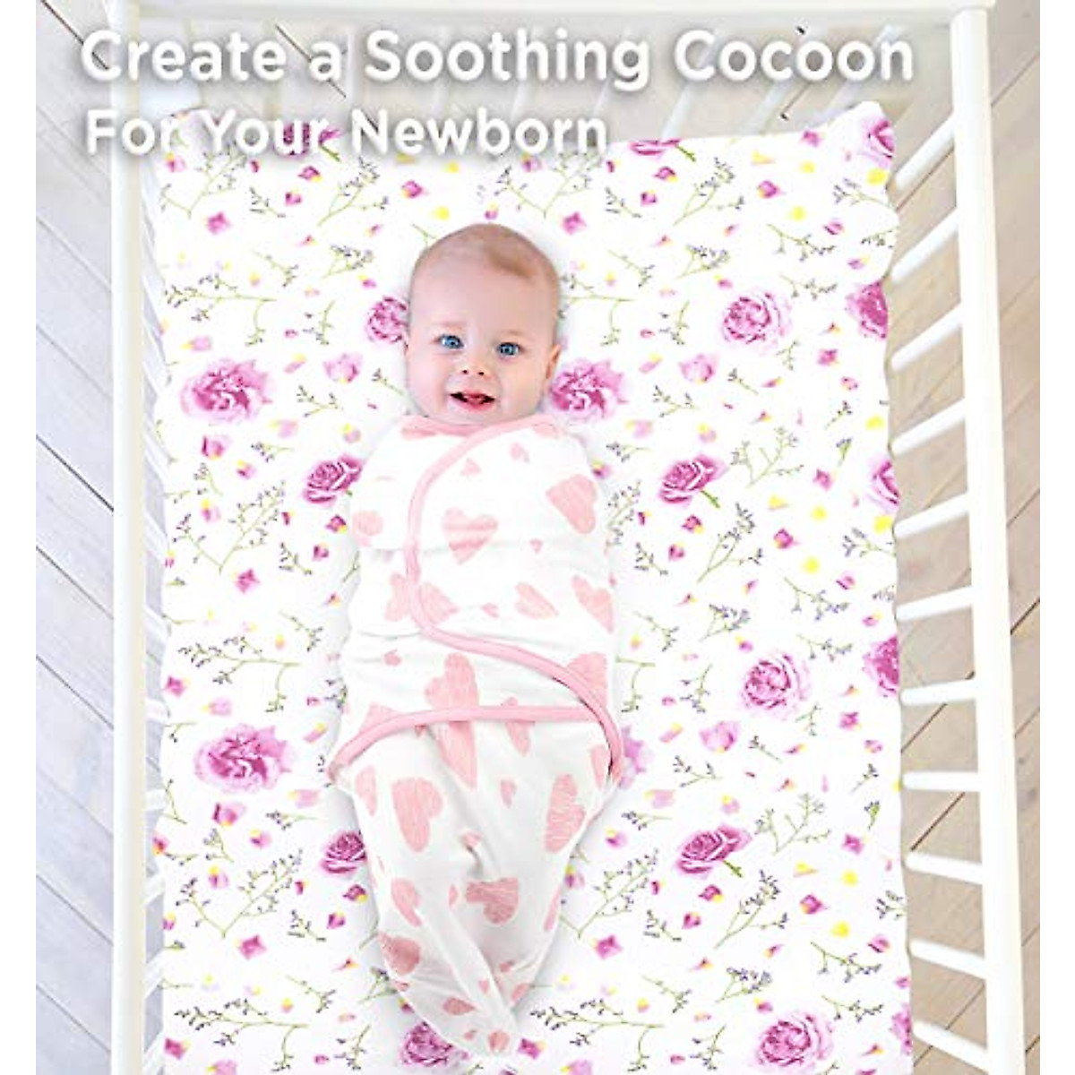 3-Pack Baby Swaddle Blanket Sleep Sacks, Newborn Swaddle Sack, Baby Swaddles 0-3 Months, Swaddles for Newborns, Baby Sleep Sack, Baby Swaddle Blanket Wrap, Pink Floral