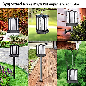 Solar Lights, Outdoor Garden Hanging Lantern, Outdoor Flickering Flame, Solar Lantern Outdoor Hanging Lanterns Decorative, Outdoor Lighting Solar Powered Waterproof LED Flame Lights for Patio Garden