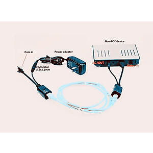 BeElion 2Kits 4PCS Passive PoE Injector and Splitter Kit with 5.5x2.1 mm DC Power Adaptor Connector,Black