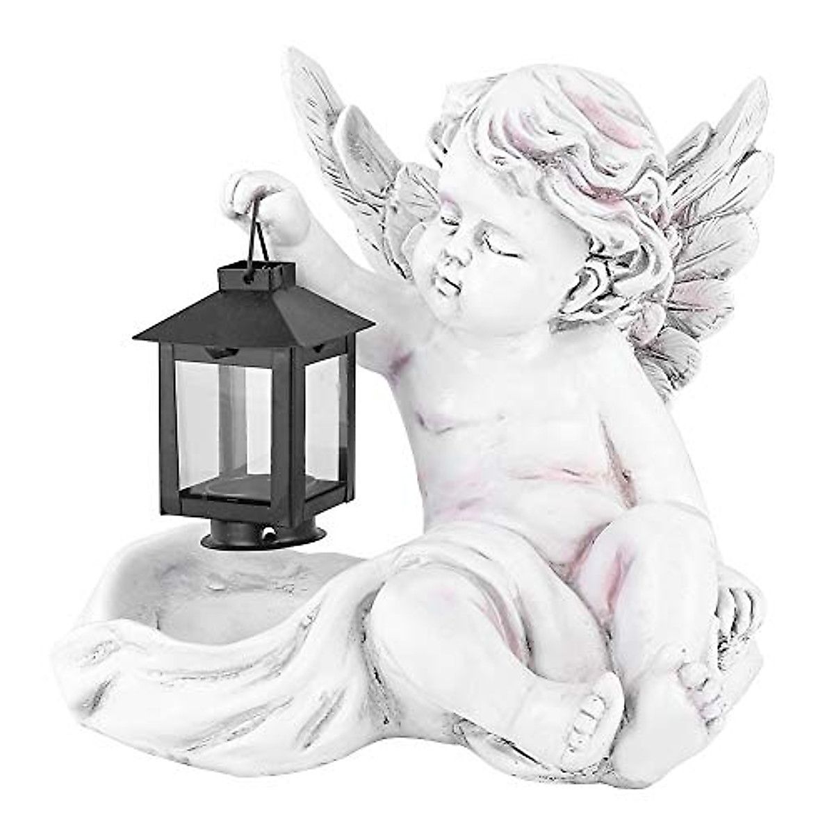 Ruiqas Candles Holder Outdoor Resin Landscape Lamp Home Garden Lawn Lamp Fairy Angel Light Decoration Sculpture Craft