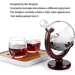 Decanter Globe Whiskey Decanter Set with Etched World Globe Glasses and Antique Sailing Ship Wine Decanter Wine bottle
