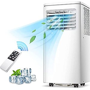 Antarctic Star Portable Air Conditioner 8500 BTU (ASHRAE), Remote Control, Fan Mode, Cools 250sq. ft, 24 Hour Timer, Quiet Operation,Window Fan, 2 Fan Speed for Bedroom Office Home Dorm