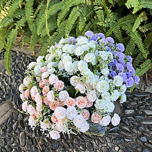 Milk&Honey 4 Bunches Carnation Flowers 80 Heads Small Silk Flowers Artificial Silk Flowers for Outdoors Home Garden Party Office Wedding, Living Room, Dining Table, Bedroom Decoration (White)