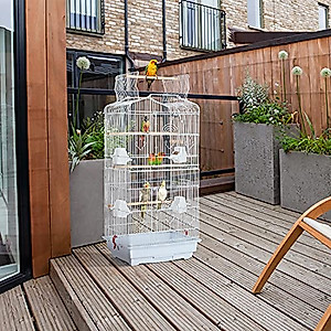 Yaheetech 41-Inch Portable Hanging Flight Bird Cage for Small Parrots Quaker Cockatiels Sun Parakeets Green Cheek Conures Finches Canary Budgies Lovebirds Travel Bird Cage