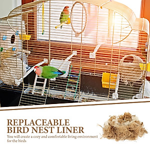 POPETPOP Bird Box 1 Bag Bird Nesting Pad Husk Fiber Bird Nesting Material Box Pads for Hens Chicken Birds (As Shown) Chicken Nesting Pads