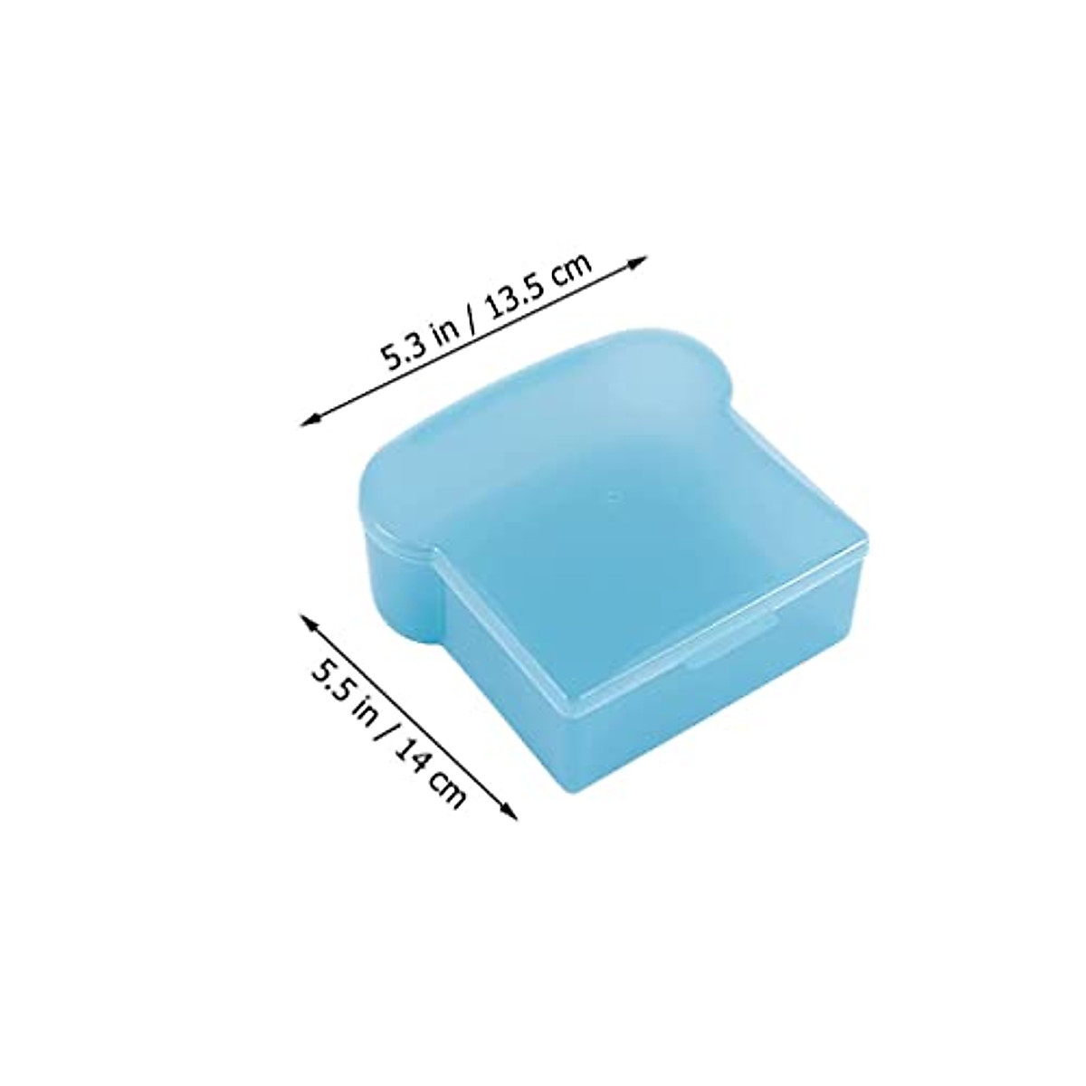 Zerodeko 4Pcs Sandwich Container Box, Toast Shaped Food Storage Holder with Lids, Food Grade Plastic Lunch Prep Box Resuable Toast Bread Preservation Box (Random Colors)