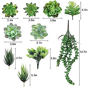 CEWOR 10pcs Artificial Succulent Plants Faux Succulents Unpotted Fake Succulent Plants Premium Crafting DIY Floral Decor for Home Garden Office Party