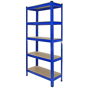 Storage Shelf 150cm x 70cm x 30cm Garage Shelving Units, Heavy Duty Boltless Freestand Racking Shelves for Workshop, Shed, Office Home Garage Storage, Blue 5 Tier (175KG Per Shelf), 875KG Capacity