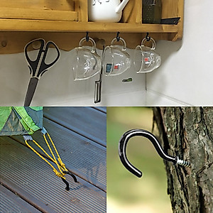 25 Pack Cup Hook Ceiling Hooks, 2.9 Inches, FineGood Vinyl Coated Screw-in Hanger for Indoor and Outdoor Use - Black