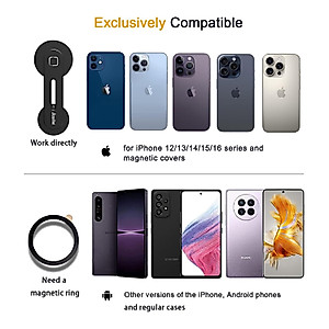 Jkoailiwi Magnetic Laptop Phone Holder for All Phones, New Upgraded Adjustable Desktop Monitor Side Laptop Holder, Slim Portable Laptop Mount Compatible with Magsafe iPhone 14/13/12 Series, Silver