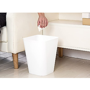Lawei Set of 3 Plastic Small Trash Can - 1.6 Gallon Square Wastebasket Garbage Can for Home Kitchen Office Bathroom