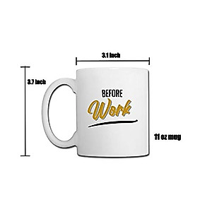 Before Work, Because Work Mug and Wine Glass Set - Funny Office Gifts - Great Boss Gift - Funny Coworker Gift - Before and after work