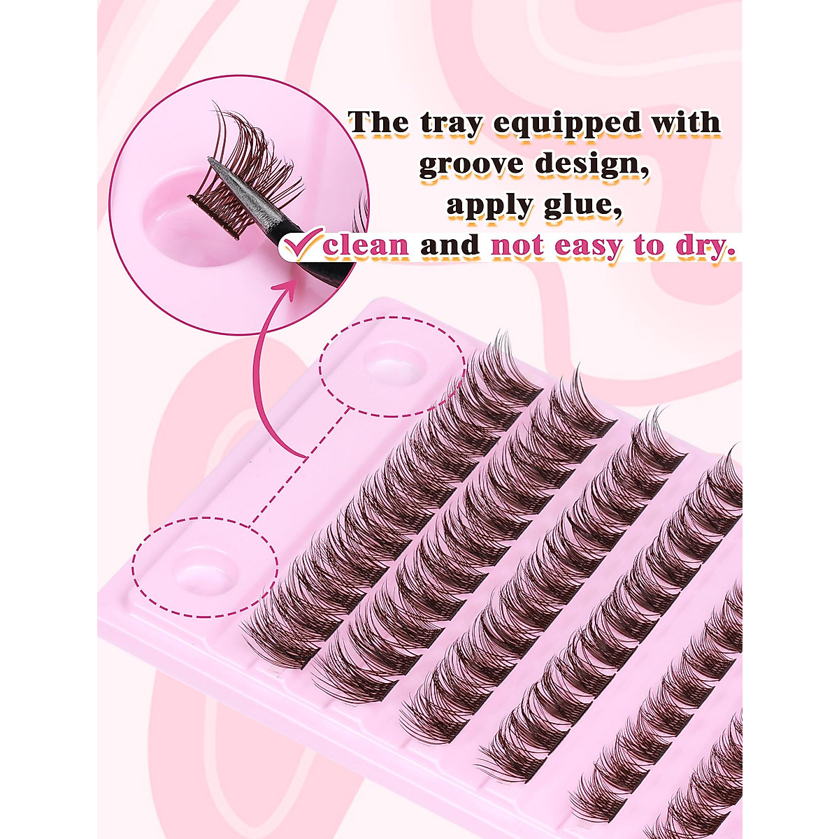 Brown Lash Clusters, Individual Lashes with Brown Color, 110pcs Dark Brown Lash Extension Natural Look Cluster Lashes DIY Eyelashes Extensions by Goddvenus