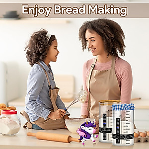 Sourdough Starter Jars,40oz Large Capacity Sourdough Starter Kit,Jars for Sourdough with Sealed Lid, Sticters, Thermometer, Date Feeding Band, Checked Cloth Liner, Baking Supplies (1200 ML/40oz(2PCS)