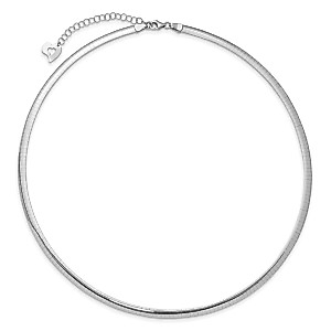 IceCarats 14K Two Tone Gold Reversible 4mm Cubetto Omega Snake Chain Necklace 18 inch