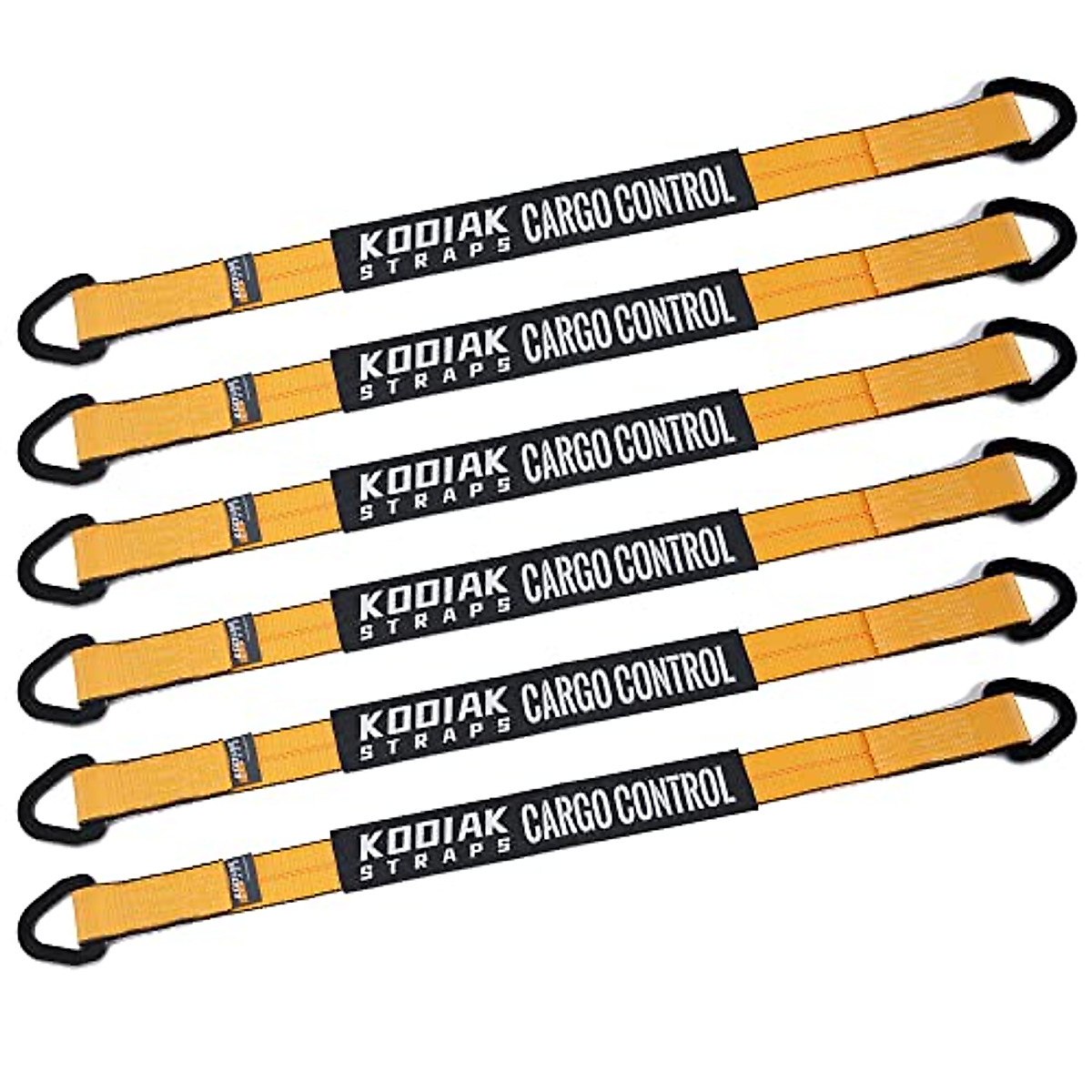 Axle Tie Down Straps with Wear Pad - 6 Pack 24"x 2" with D-Ring and Protective Sleeve- Break Strength 10000lb KODIAK STRAPS…