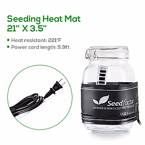 MET Certified Seedling Heat Mat, Seedfactor Waterproof Durable Germination Station Heat Mat, Warm Hydroponic Heating Pad for Indoor Home Gardening Seed Starter(3.5" X 21")