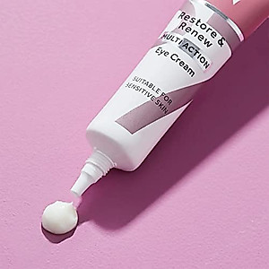 No.7 Restore & Renew Multi Action Eye Cream - Skin Renewing Under Eye Cream for Puffiness and Dark Circles - Eye Moisturizing Brightening Cream for Anti Wrinkles + Skin Firming (15ml)