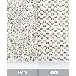 OTHWAY Shower Mat Non Slip without Suction Cups, Quick Drying Bathtub Mat Non Slip for Shower Bathroom, PVC Loofah Shower Mat for Wet Areas (White, 16" x 24")